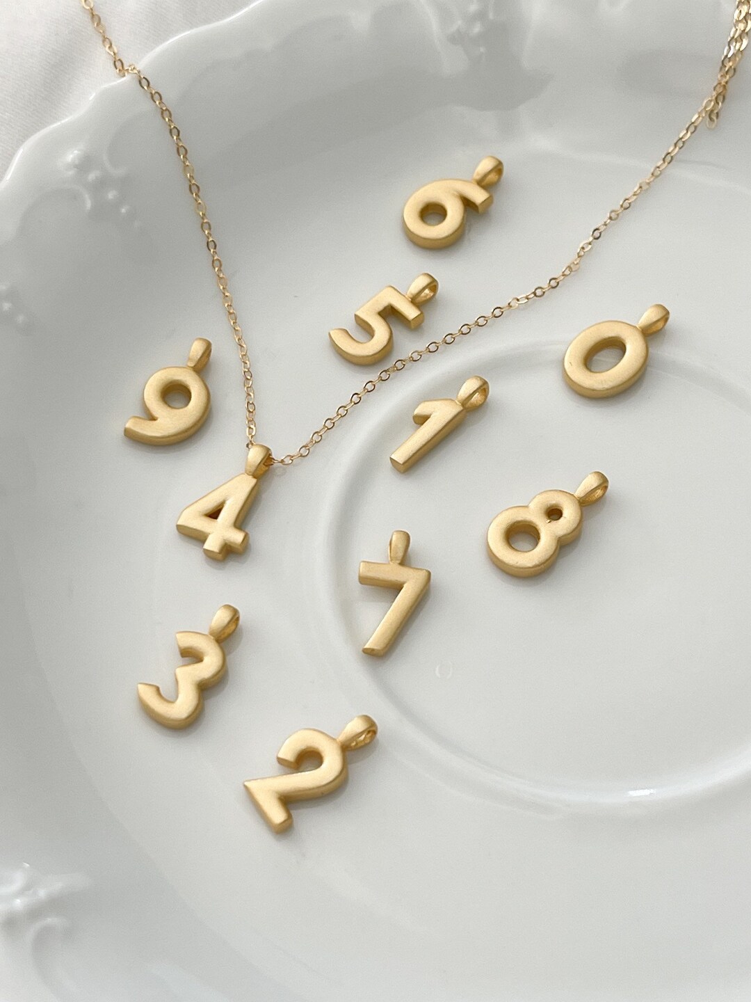 Gold Number Necklace, Numbers Necklace, Personalized Number Necklace ...