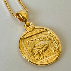 Greek Goddess Necklace, Athena Pendent Necklace, Greek Coin Necklace ...