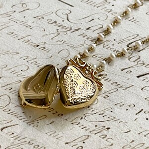 Heart Locket Necklace, Jardin French Necklace, Rococo Style, Marie ...