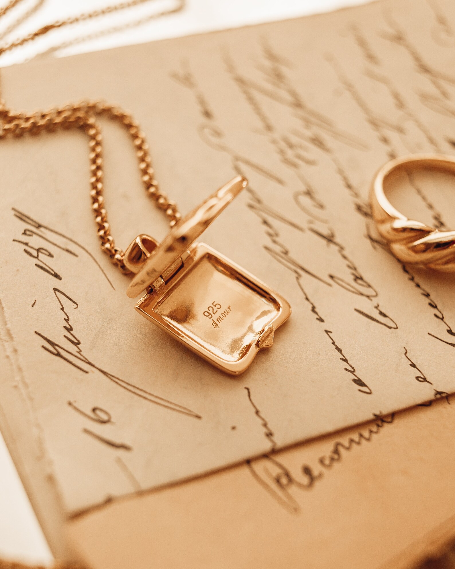 Gold Shield Locket Vintage Girl French Girl Jewelry 28kt | Etsy