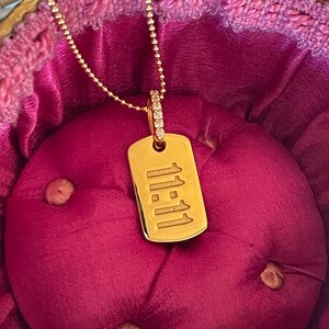 11:11 Charm Necklace Gold Tag Necklace Angel Jewelry Number - Etsy
