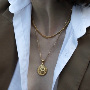 Greek Goddess Necklace, Athena Pendent Necklace, Greek Coin Necklace ...