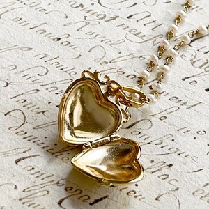 Heart Locket Necklace, Jardin French Necklace, Rococo Style, Marie ...