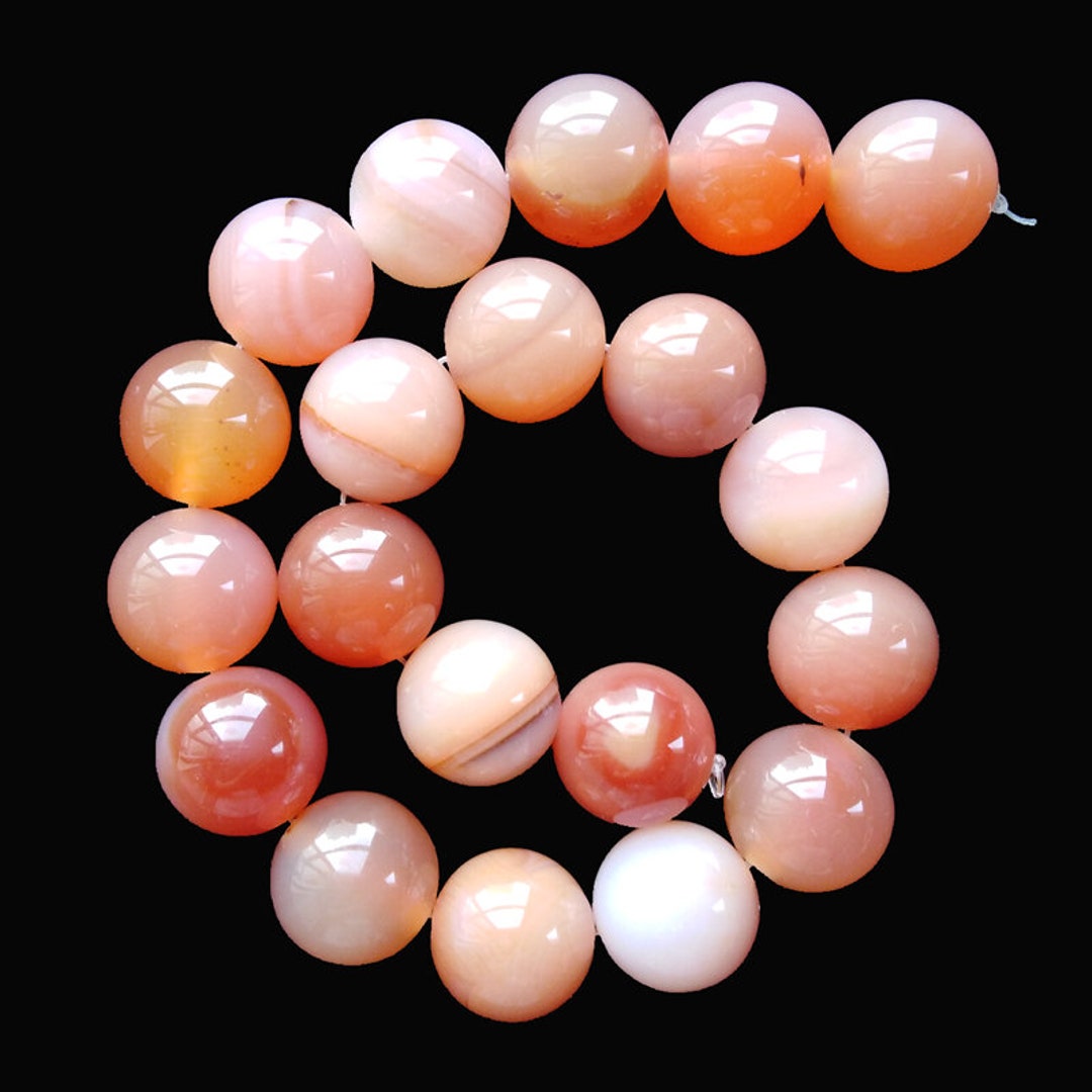 Full Strand Big Superb Round Candy Agate Gemstone Beads - Etsy España