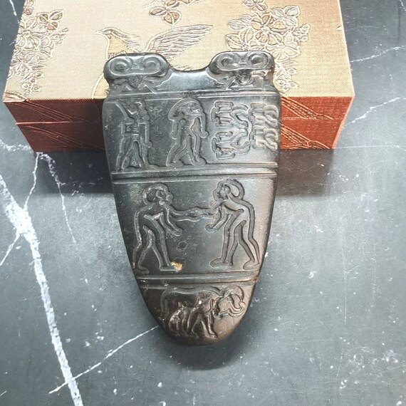 Ancient China Culture Carved Sheild Pendant With Human Pendant | Etsy