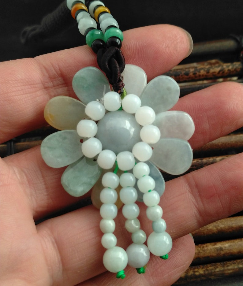 Antique Handmade Charm natural Jadeite Necklace Pendantold - Etsy