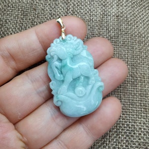 Certificated Natural Jadeite Pendant Chinese Zodiac Goat Diy Necklace ...