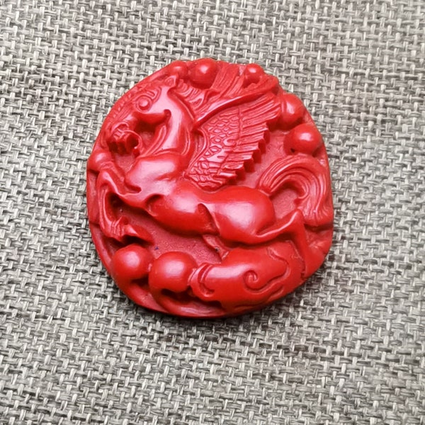 Carved Red Cinnabar - Etsy