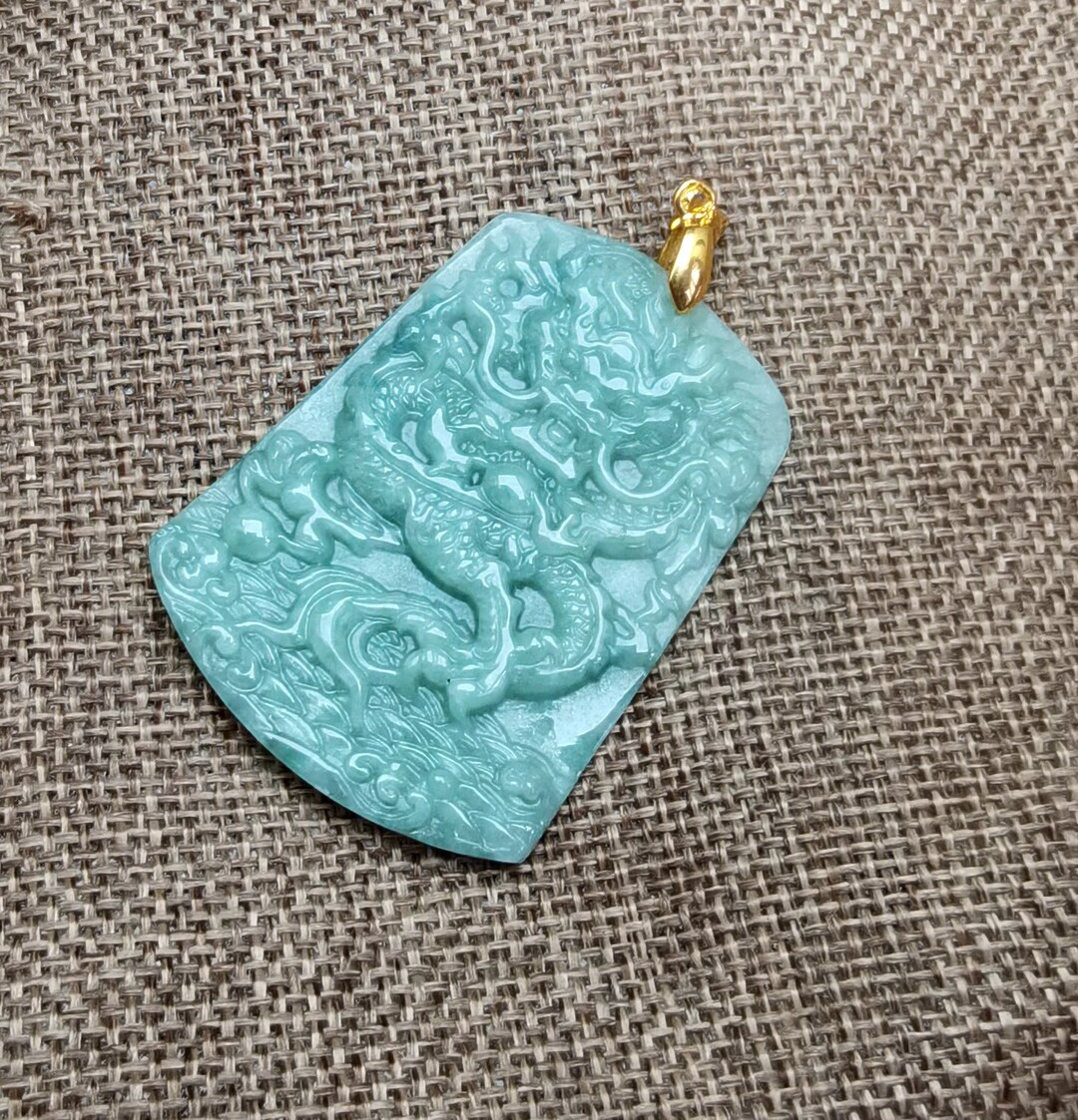 Certificated Natural Jadeite Pendant Chinese Zodiac Dragon Diy Necklace ...