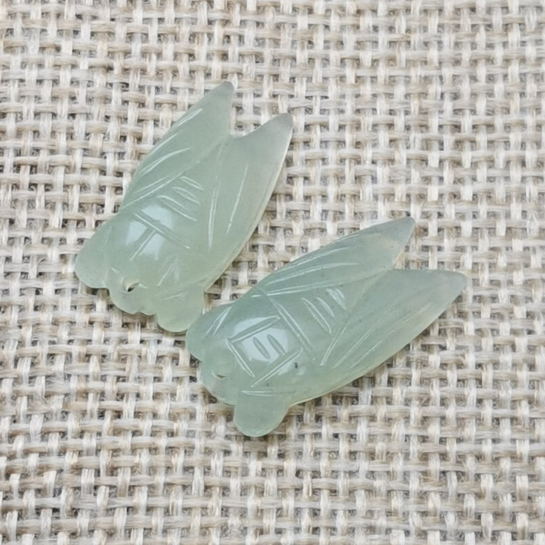 Natural Xiuyan Jade Pendant Cicada for Diy Necklace Gemstone Pendant ...