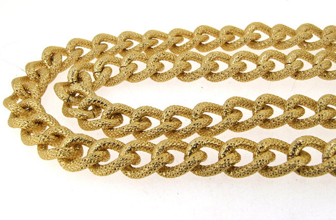 1yard One Strand Shiny Textured Dot Gold Plated Metalic Aluminium ...