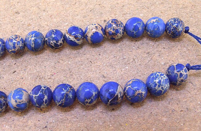 One Full Strand Dark Blue Emperor Stone Beads 8mm | Etsy
