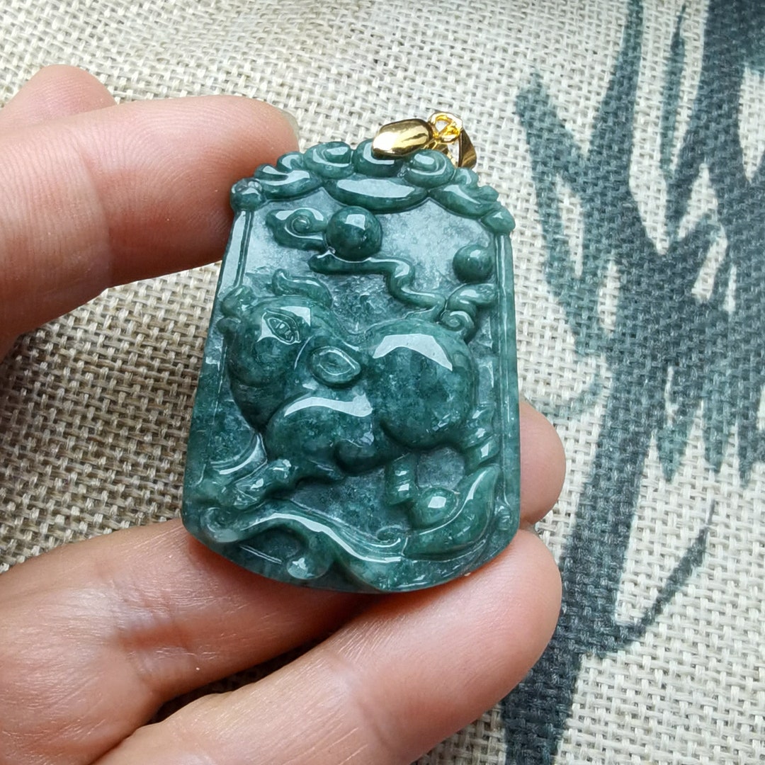Certificated Natural Jadeite Pendant Chinese Zodiac Pig Diy Necklace ...