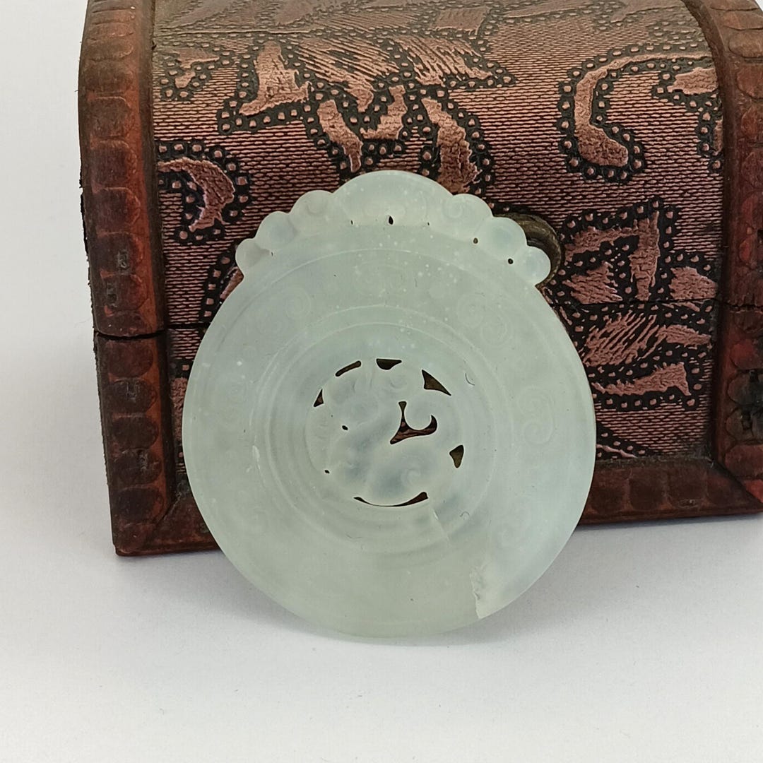 Natural Xiuyan Jade Pendant Ancient China Culture Carving Dragon Jade ...