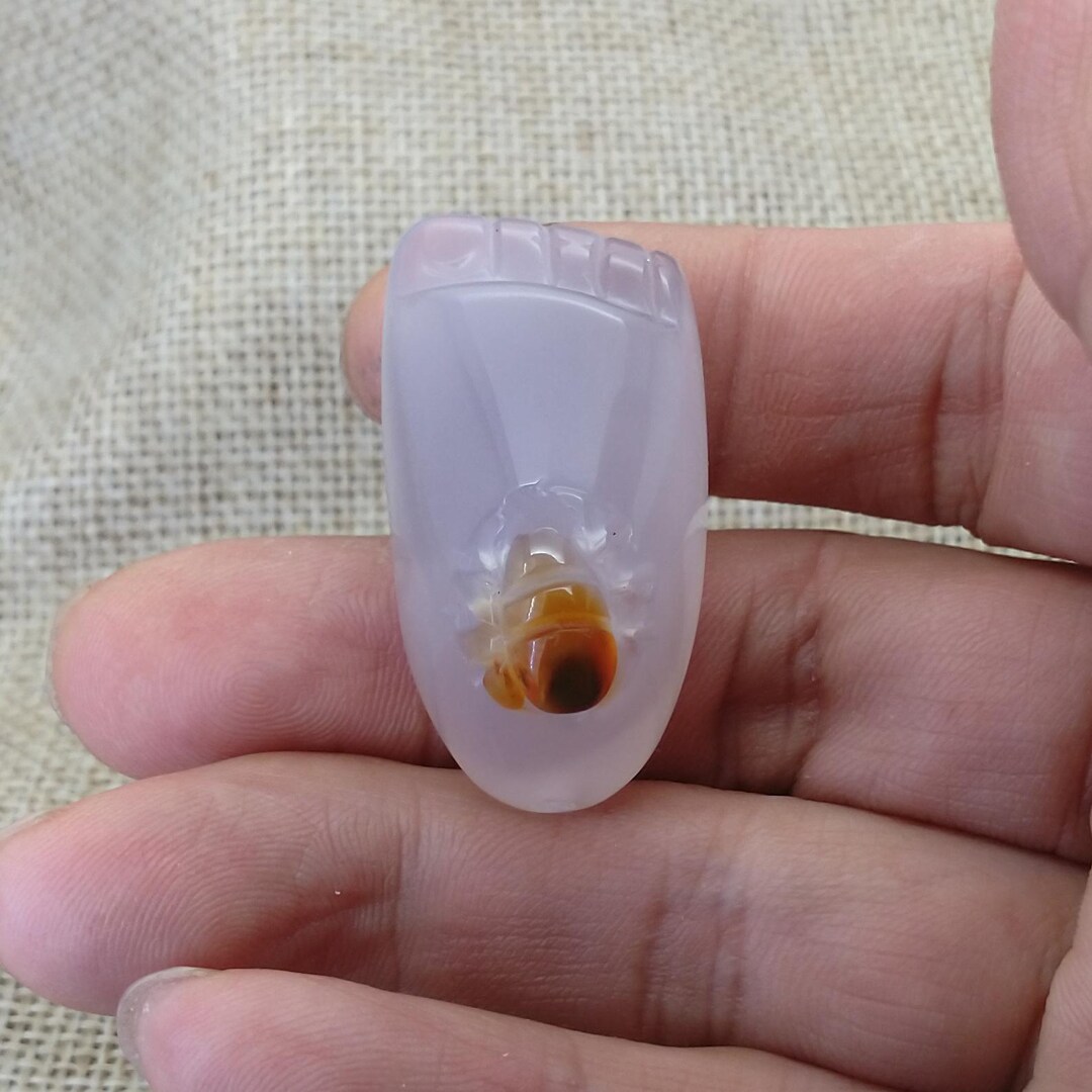 Natural Chalcedony Carved Spiders Feet 知足 Pendant Diy Necklace - Etsy