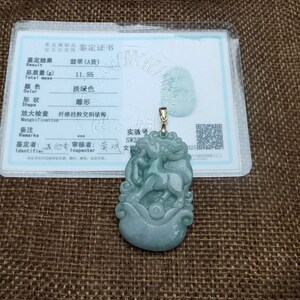 Certificated Natural Jadeite Pendant Chinese Zodiac Goat Diy Necklace ...
