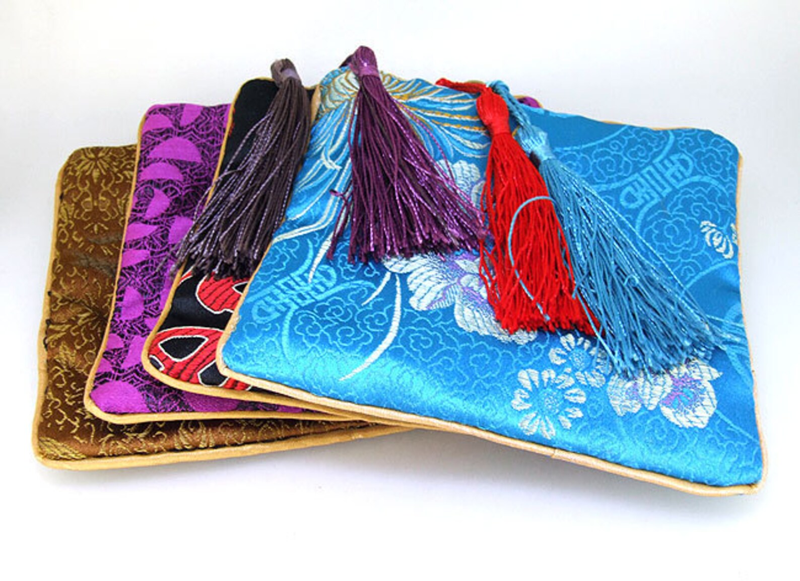 BULK 4 1/2inch Charm Multicolor Silk Jewelry Bags Gift Bags - Etsy