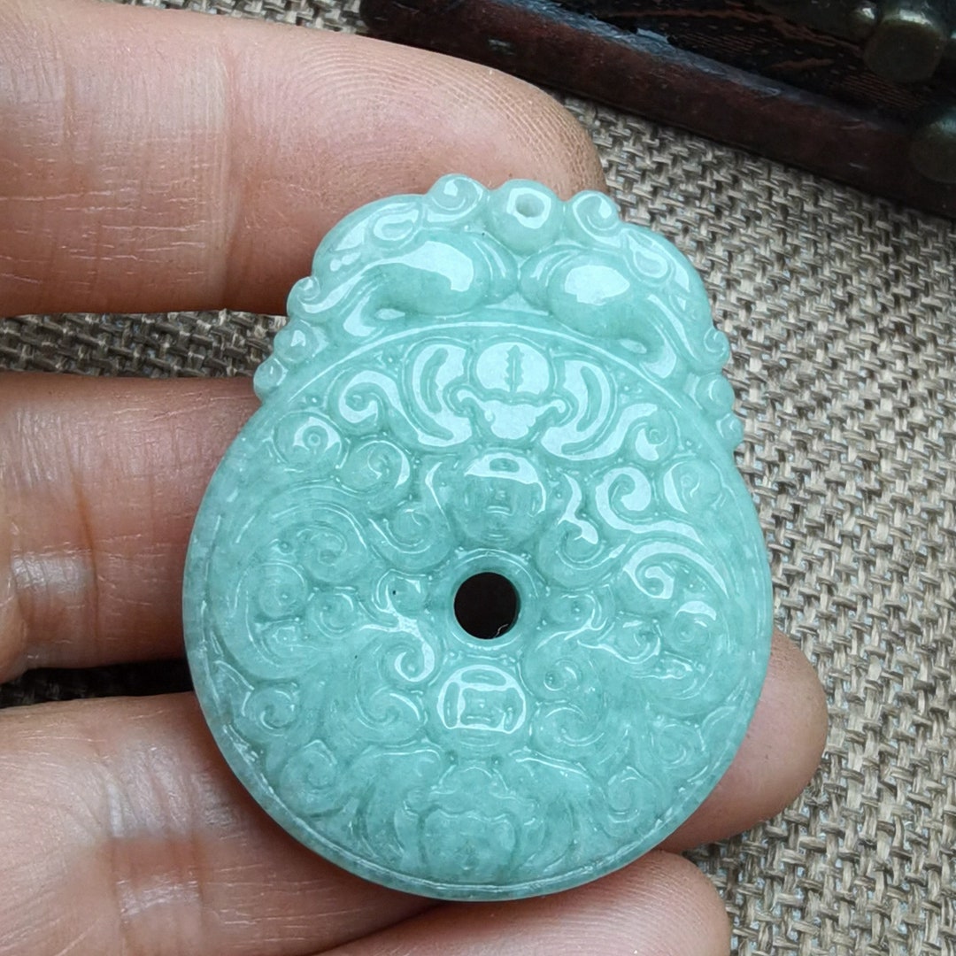 Natural Jadeite Pendant Jade BI 玉璧 Diy Necklace Burma Jade Mulet ...