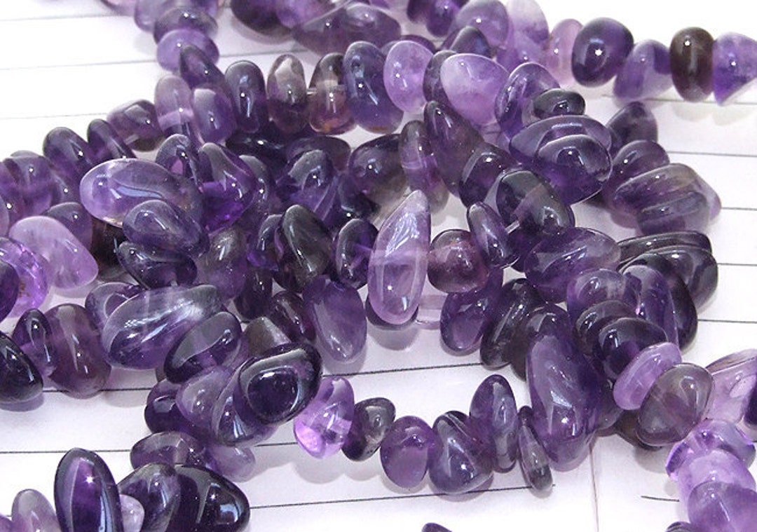 Long Amethyst Crystal Nugget Beads: 6x8mm, 34 Inch Strand - Etsy