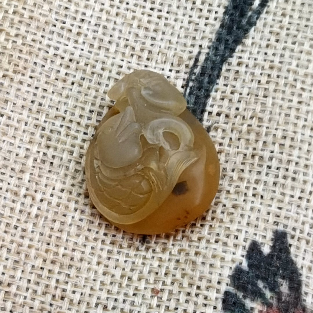 Natural Nephrite Jade Pendant Carved Fish Ruyi Blessing Amulet Diy ...