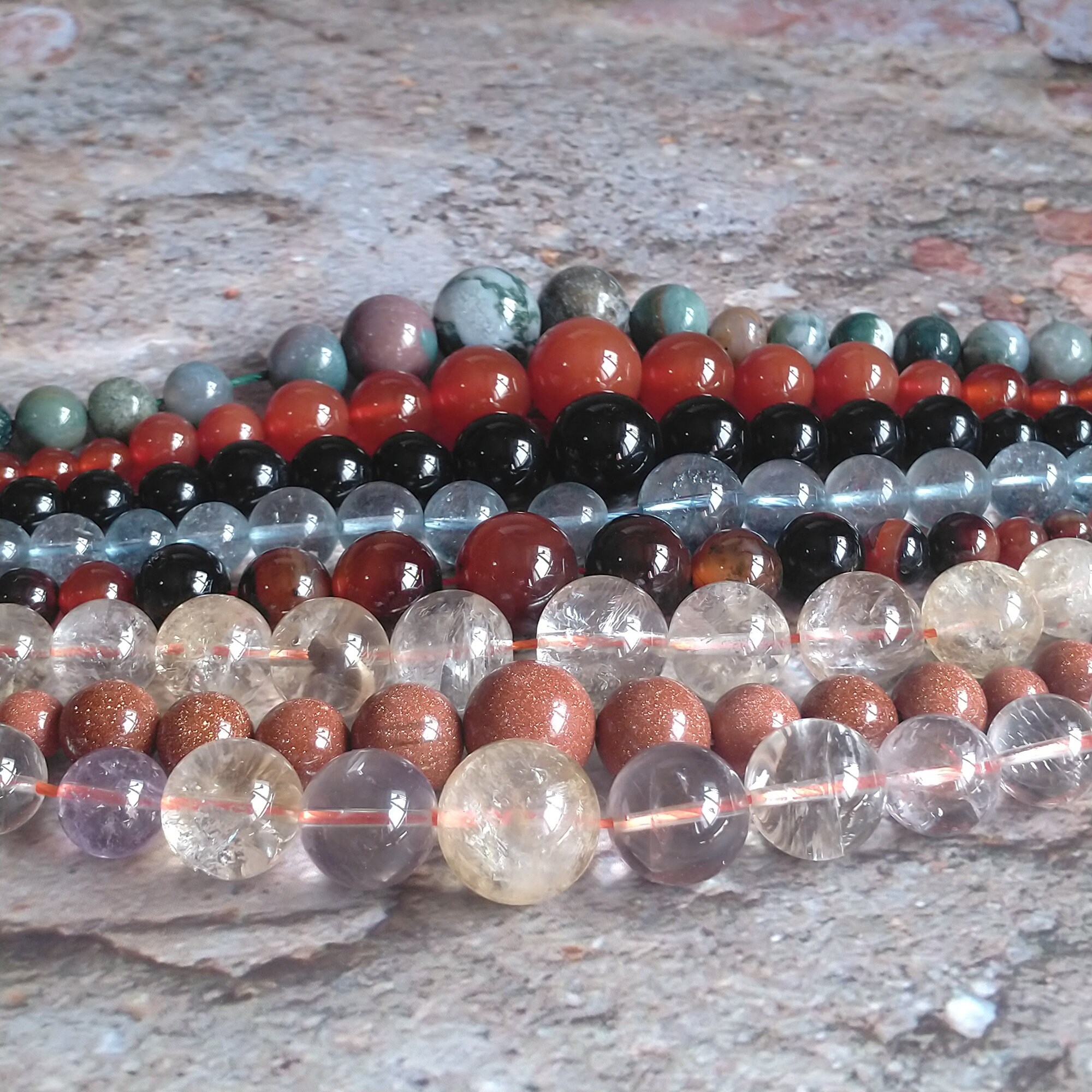Full Strand Round Gemstone Beads 6mm to 14mm Apprx 60beads | Etsy