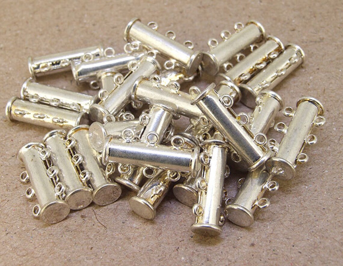 5clasps Silver Plated 3strands Clasps Connector 20mmx10mm | Etsy