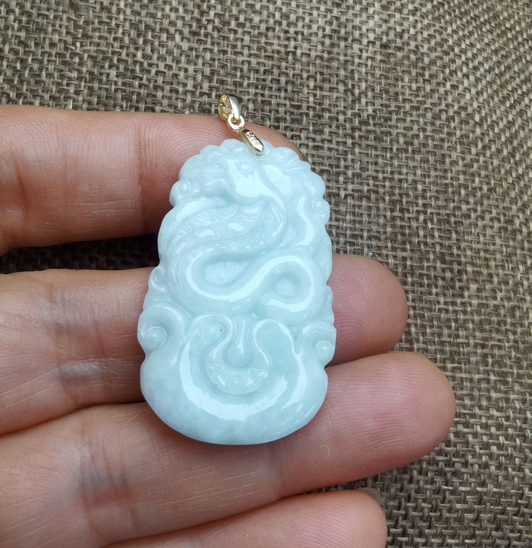 Certificated Natural Jadeite Pendant Chinese Zodiac Snake Diy Necklace ...