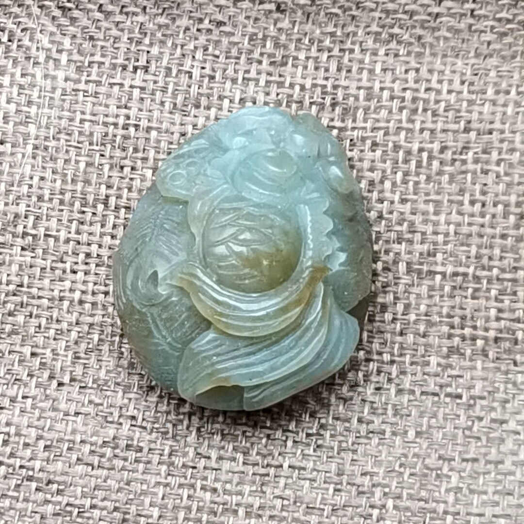 Natural Nephrite Jade Pendant Carved Fish and Weel Untreated Jade ...