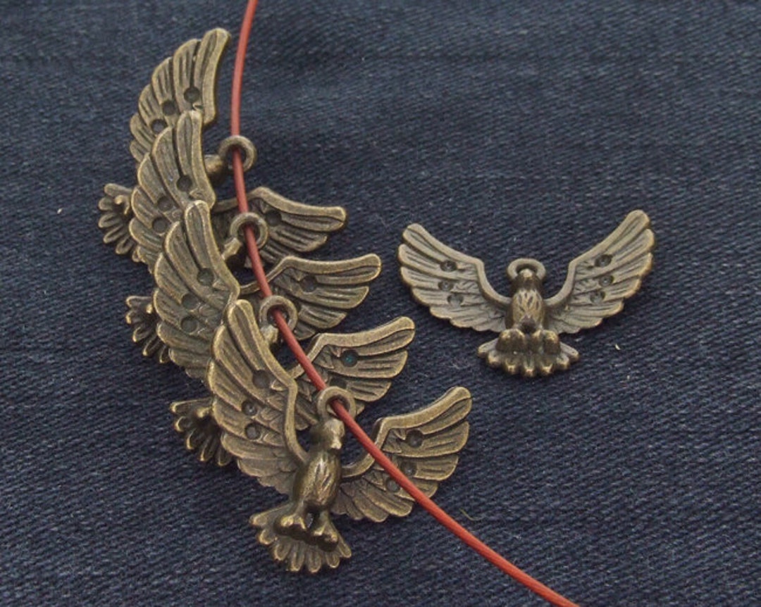 5beads Charm Hawk Bronze Plated Victorian Pendants Base Beads - Etsy