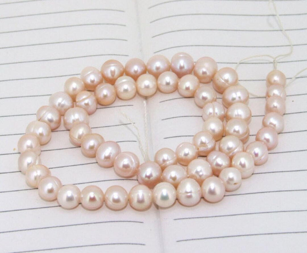 One Full Strand----- Lavender Pure Freshwater Pearl----7mm----about ...