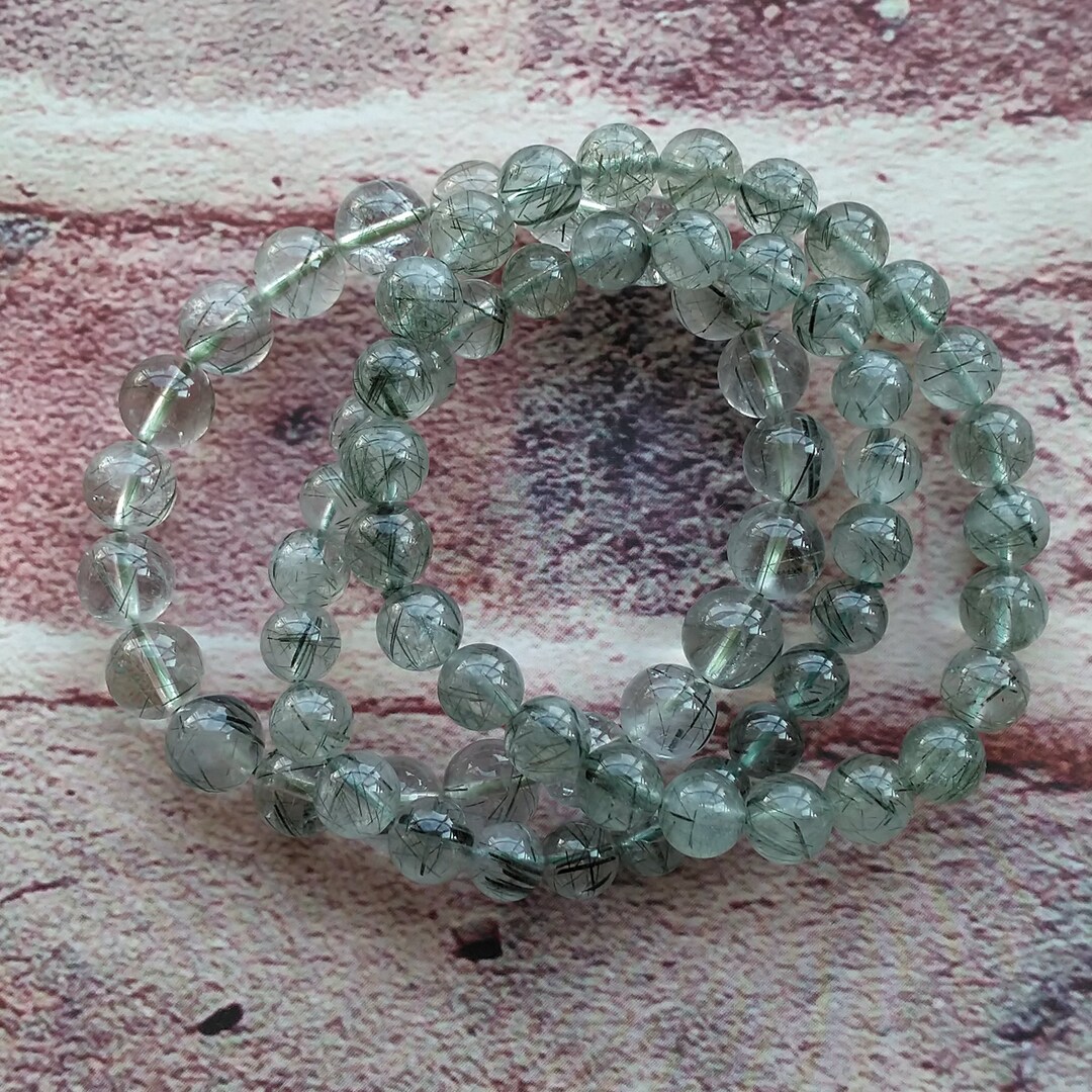Gorgeous Smooth Green Rutilated Quartz Bracelet AAA Grade - Etsy
