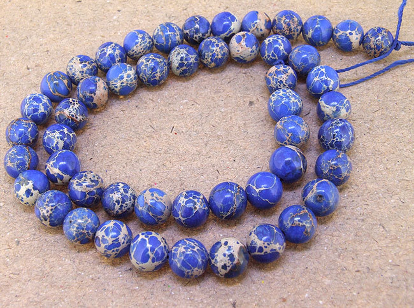 One Full Strand Dark Blue Emperor Stone Beads 8mm | Etsy