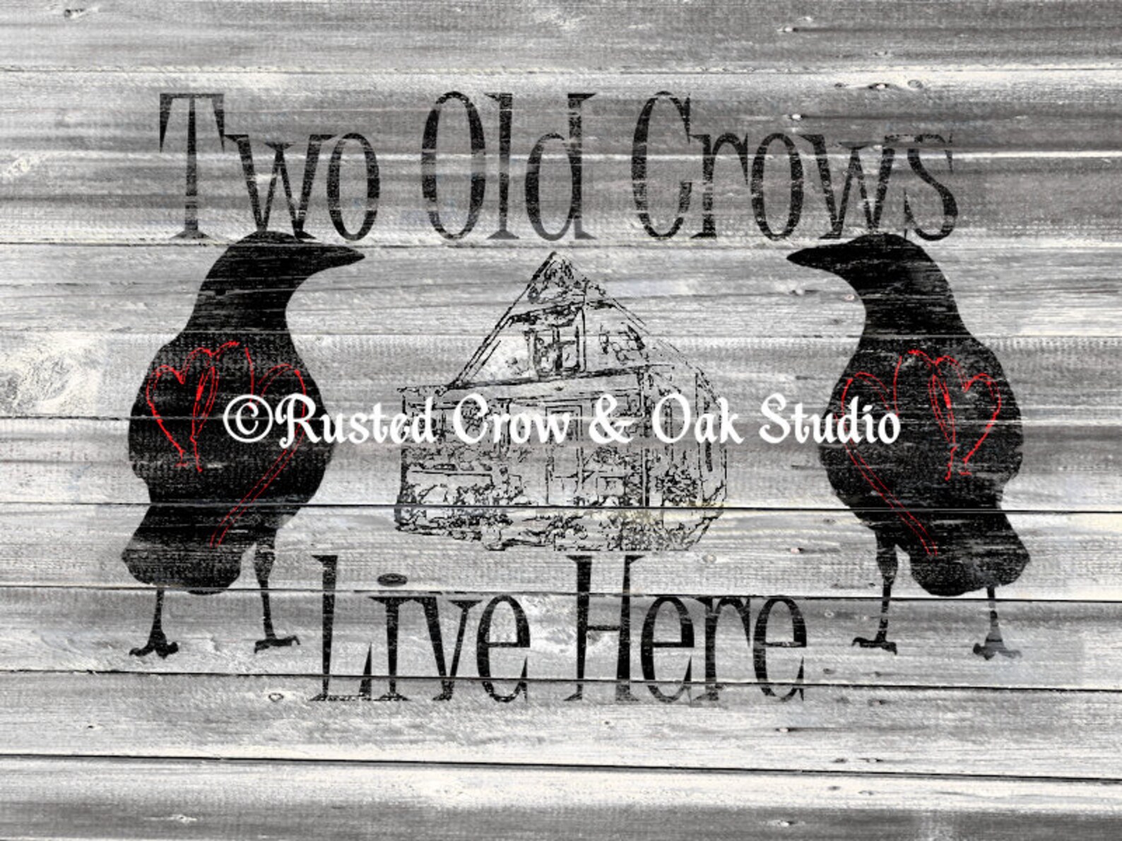 Rustic Grey Two Old Crows Live Here Humorous Home Decor - Etsy
