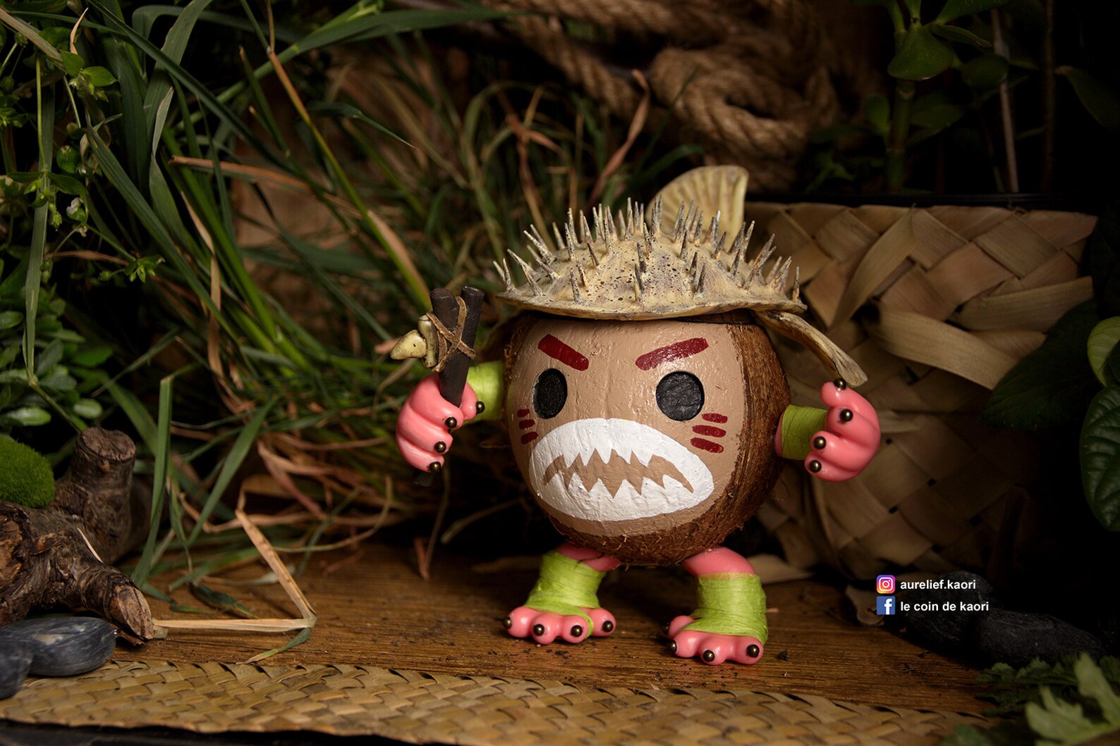 Vaiana Moana Kakamora OOAK RESIN Wood Real Coconut by - Etsy