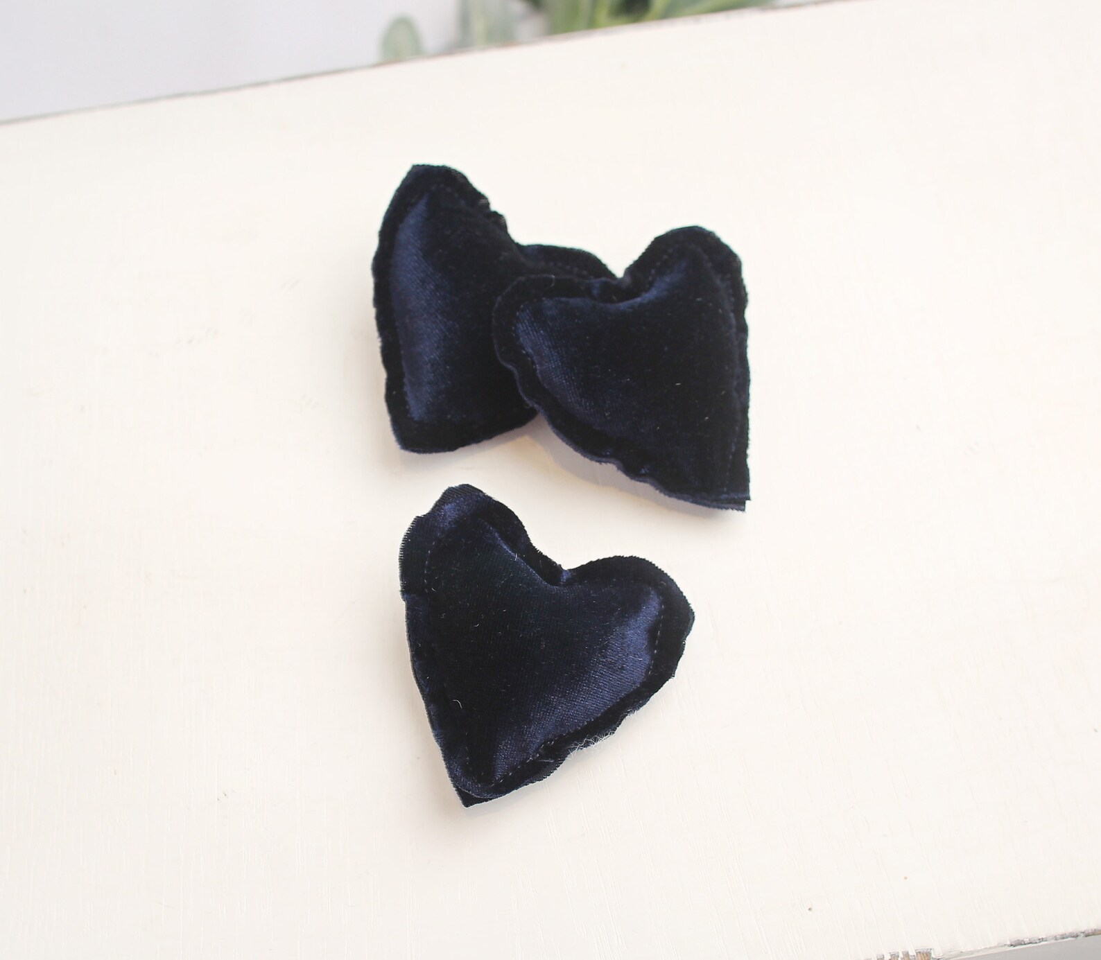 Love for Navy Darling Newborn Velvet Heart Stuffy in Navy - Etsy