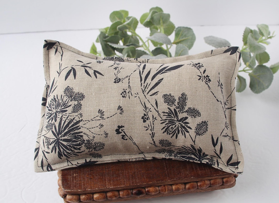 Buckwheat - Pillow Sham Case in Neutral Tan, Beige and Black Floral ...