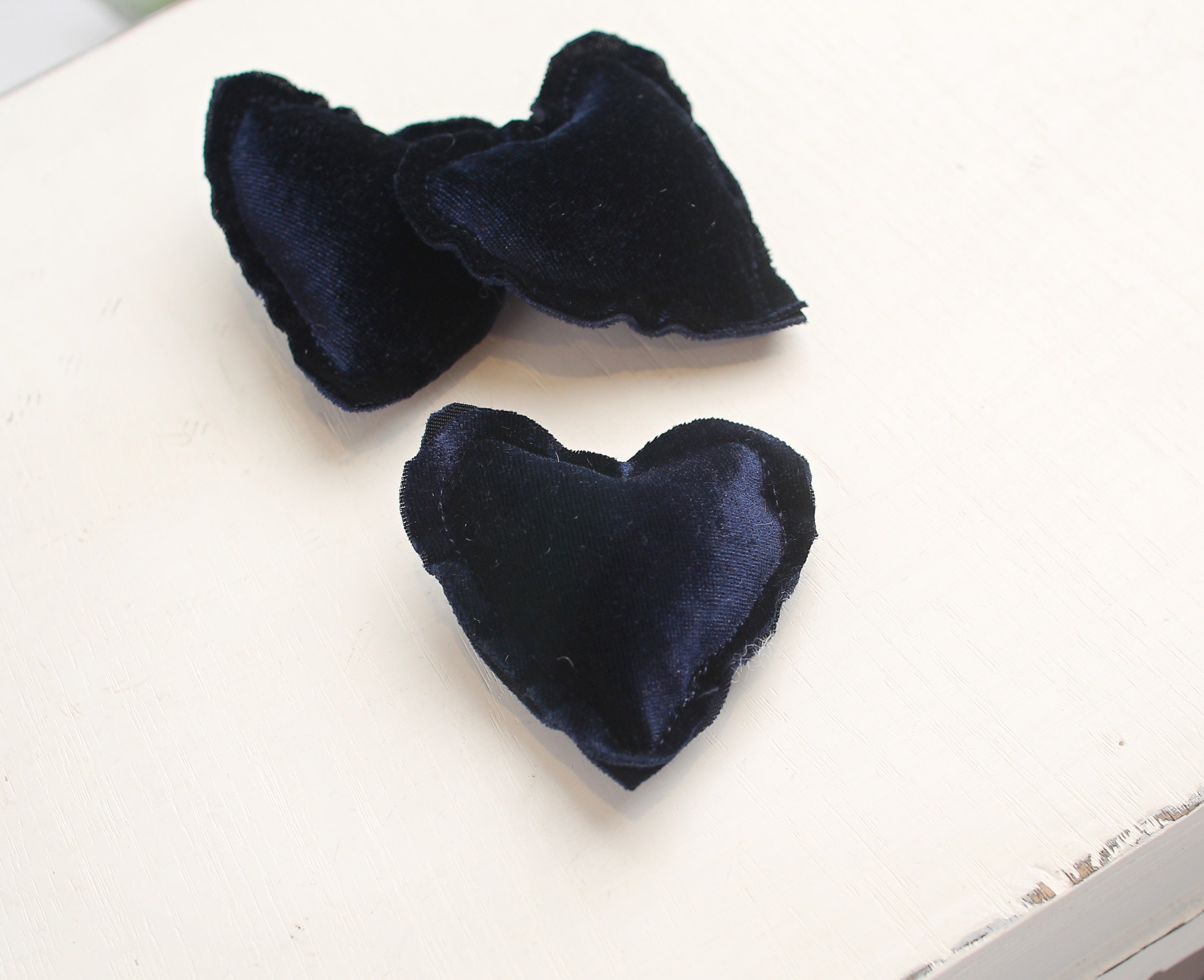 Love for Navy Darling Newborn Velvet Heart Stuffy in Navy - Etsy