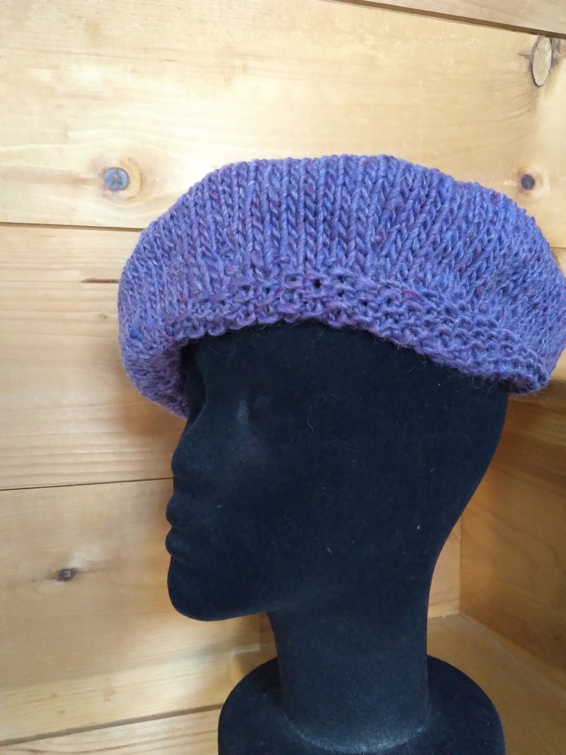 Handknit Mohair Wool Beret in Blue Violet - Etsy