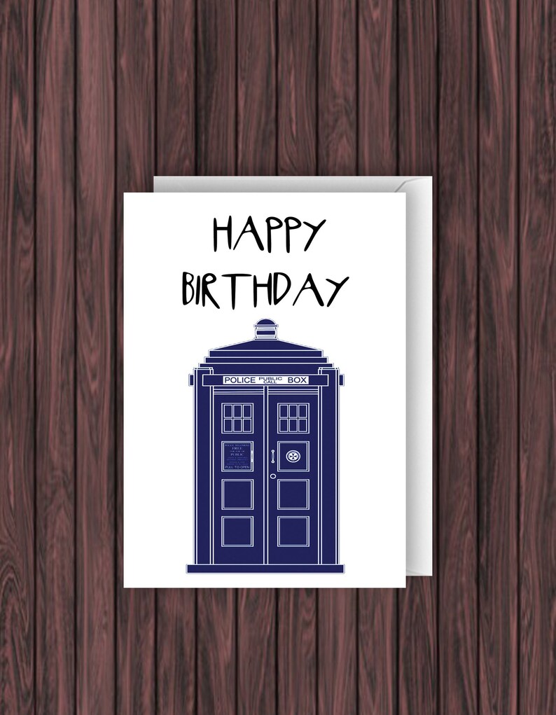 Tardis Card. Doctor Who Birthday Card. Dr Who Birthday Card. | Etsy