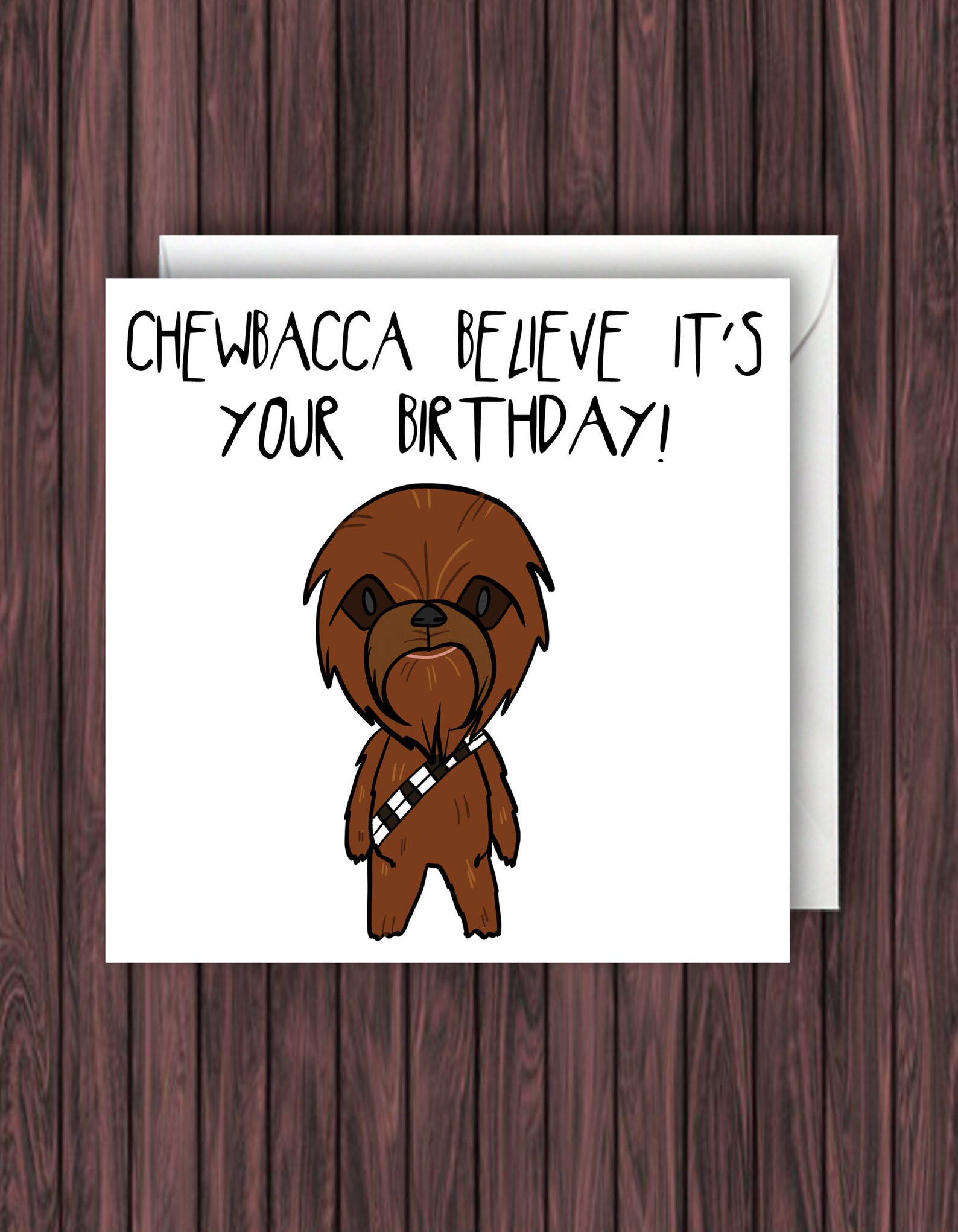 Chewbacca Birthday Card. Star Wars Birthday Card. Cute | Etsy