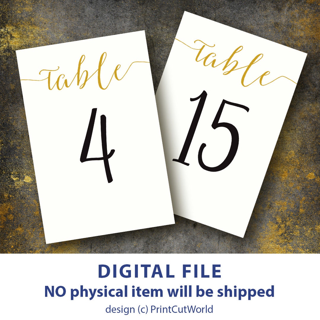 Table Number Card 4x6 Wedding Table Numbers Printable 1-30 Instant ...