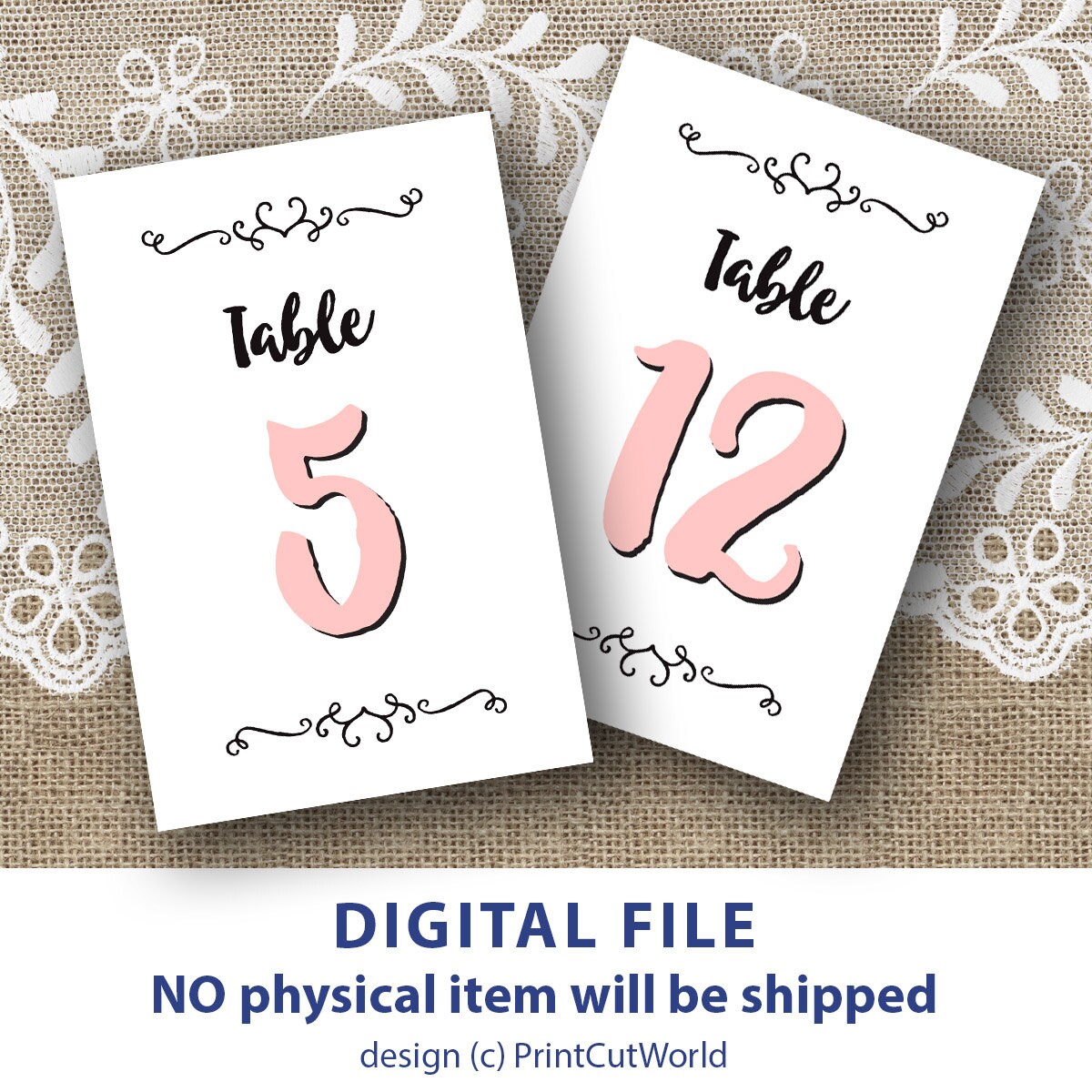 Romantic Pink Table Numbers 4x6 Rustic Wedding Table Number 1-30 ...