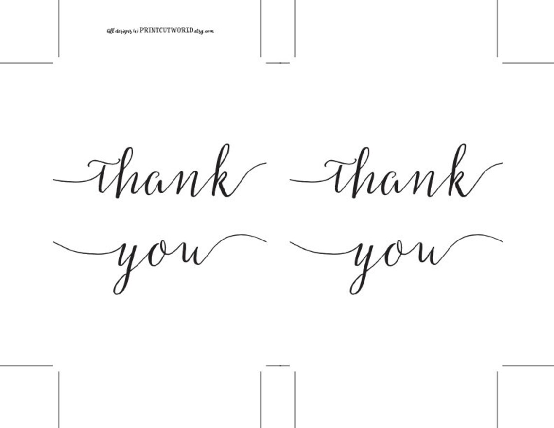Thank You Sign 5x7 Classic Wedding Thank You Card Printable | Etsy