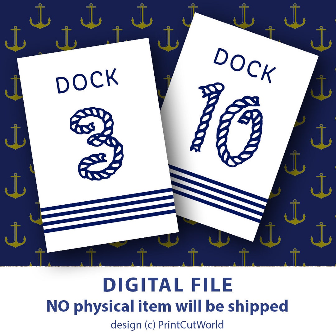 Table Numbers Printable Nautical Wedding Nautical Table Numbers Dock ...