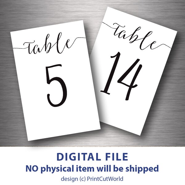 Script Table Numbers - Etsy