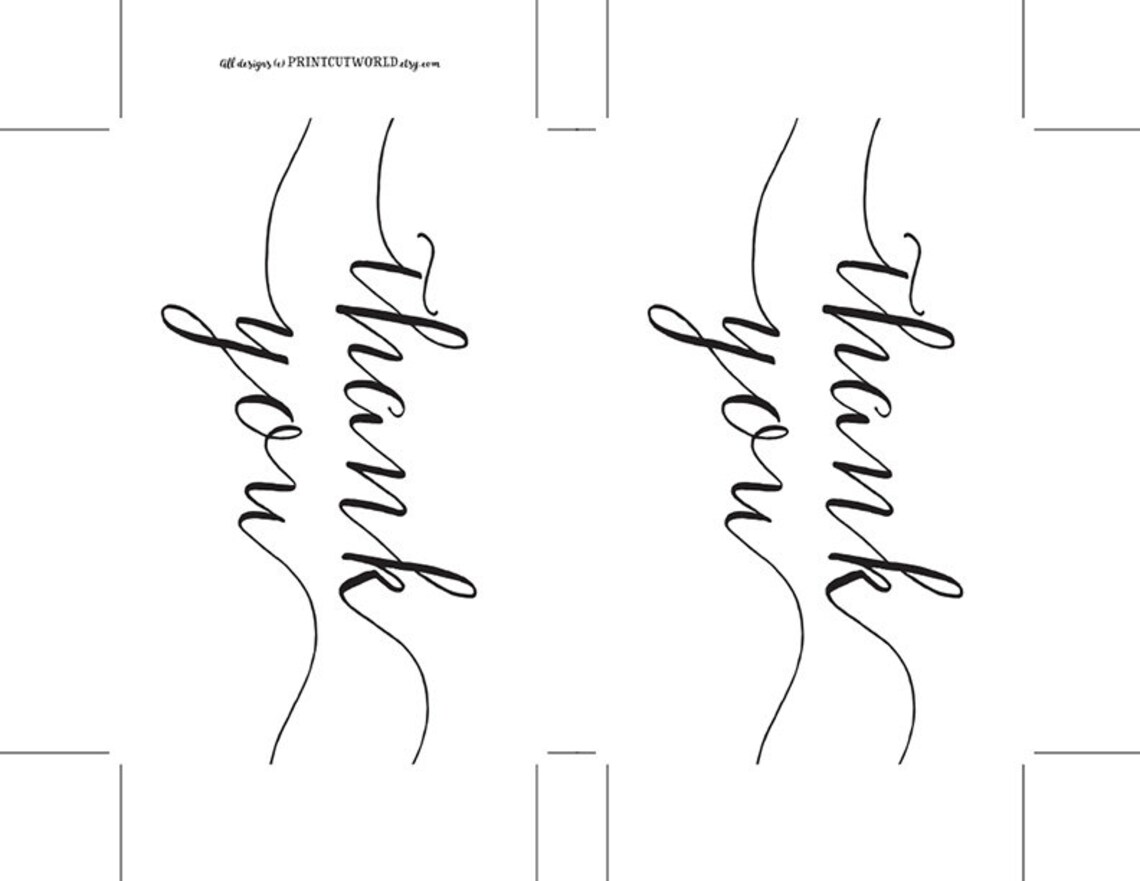 Thank You Sign 5x7 Classic Wedding Thank You Card Printable | Etsy