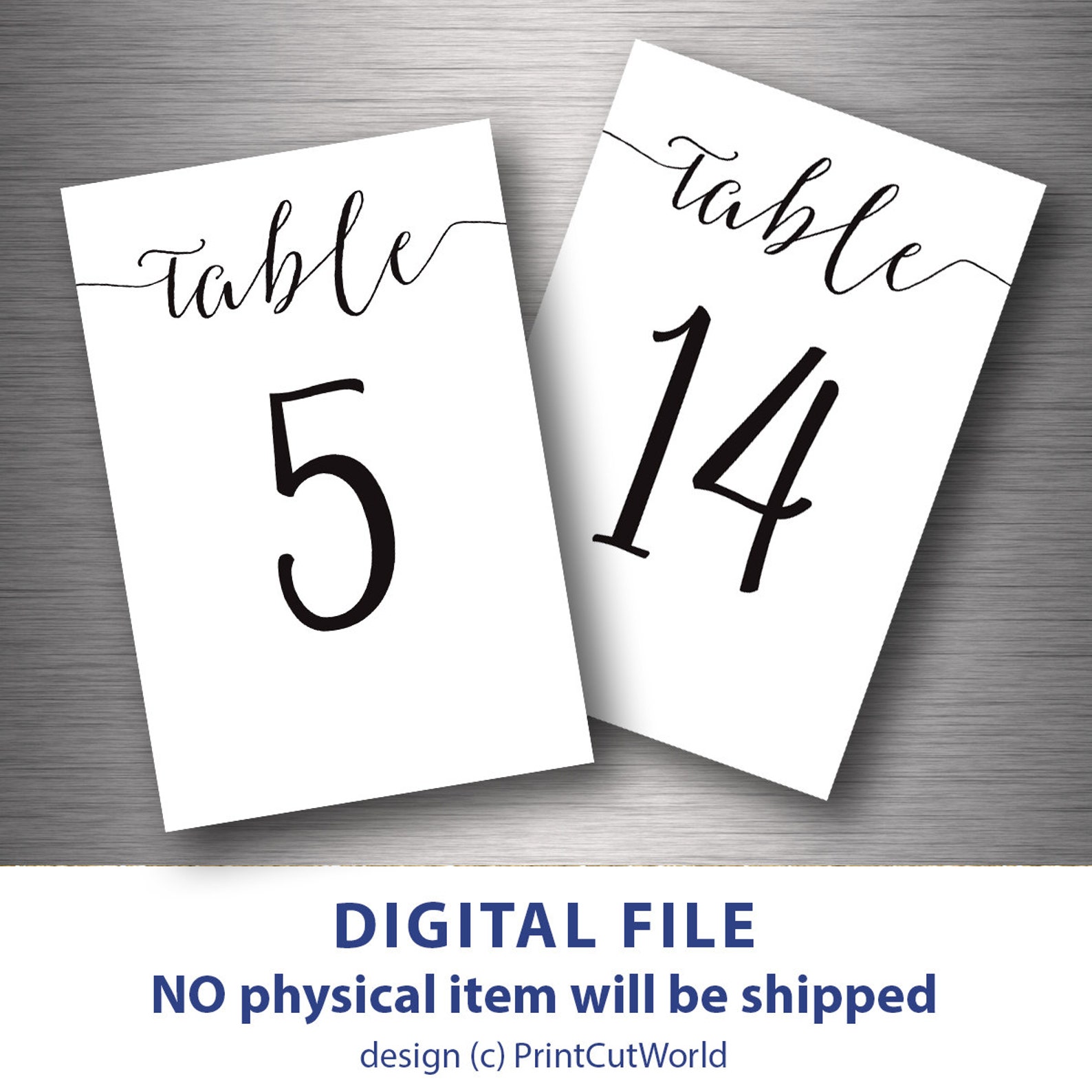 NR 31-60 Table Numbers Printable 4x6 Classic Wedding Table Number ...