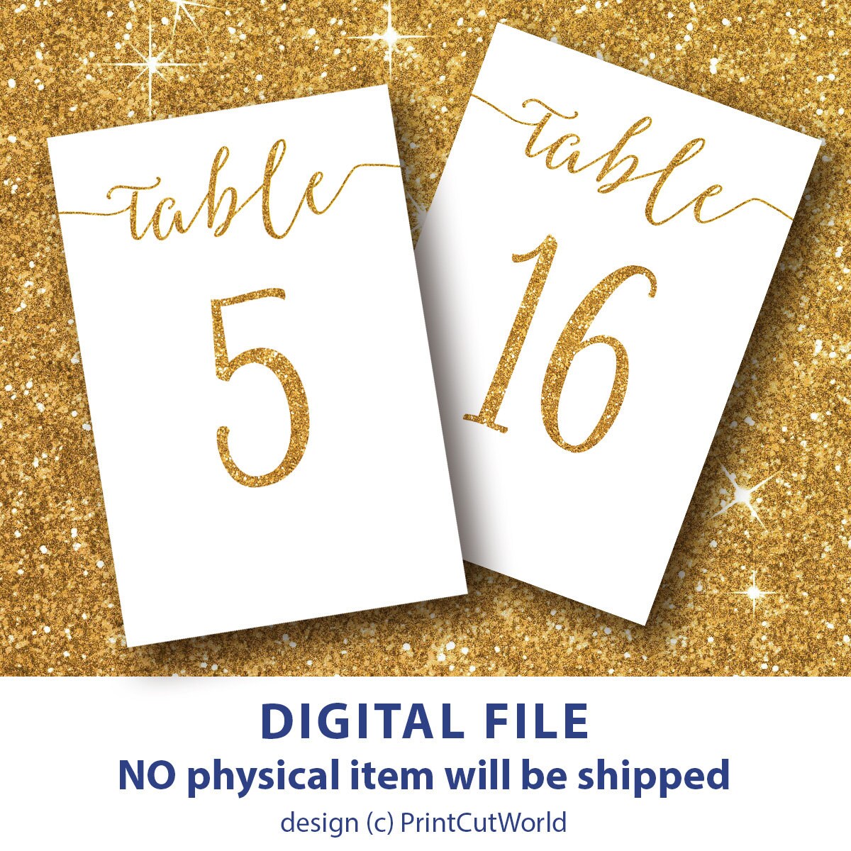 Table Numbers Template 4x6 Gold Glitter Table Numbers 1-30 Instant ...