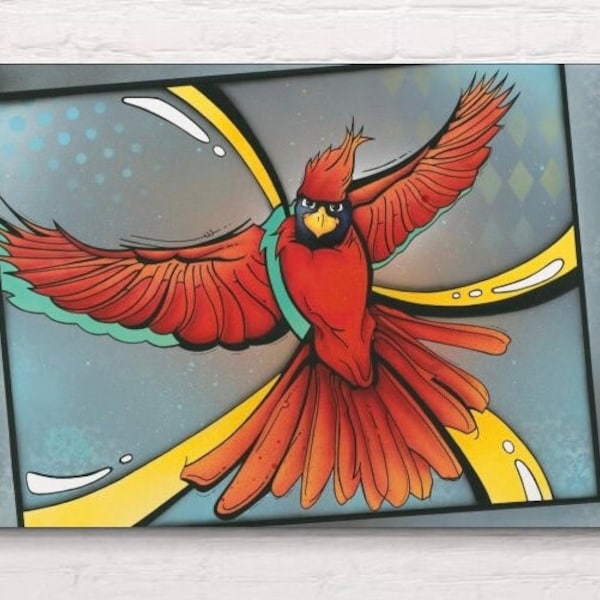 Cardinal in Flight - Etsy