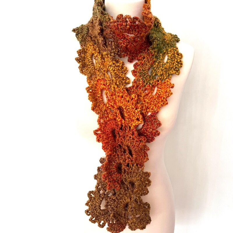 Crochet Ruffle Scarf - Etsy
